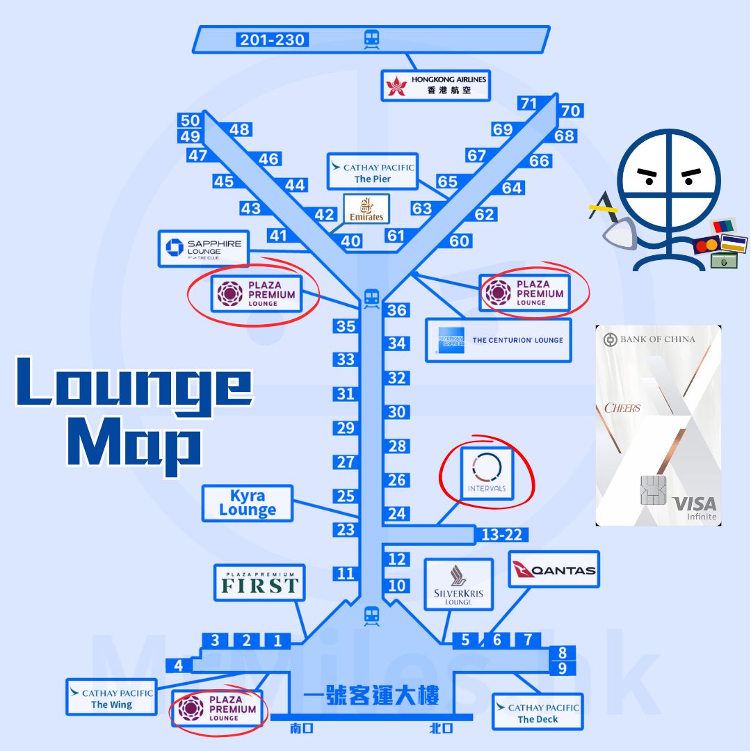 【中銀Cheers Card 機場貴賓室】BOC Cheers 卡 中銀Visa Infinite卡 1年8次免費入機場Lounge攻略 次數 ...
