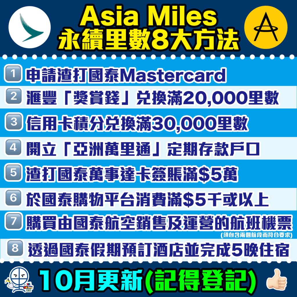 Asia Miles過期/到期點算？Asia Miles積分里數延期8大方法(包括1個限量簽賬優惠) | 里先生 Mr. Miles