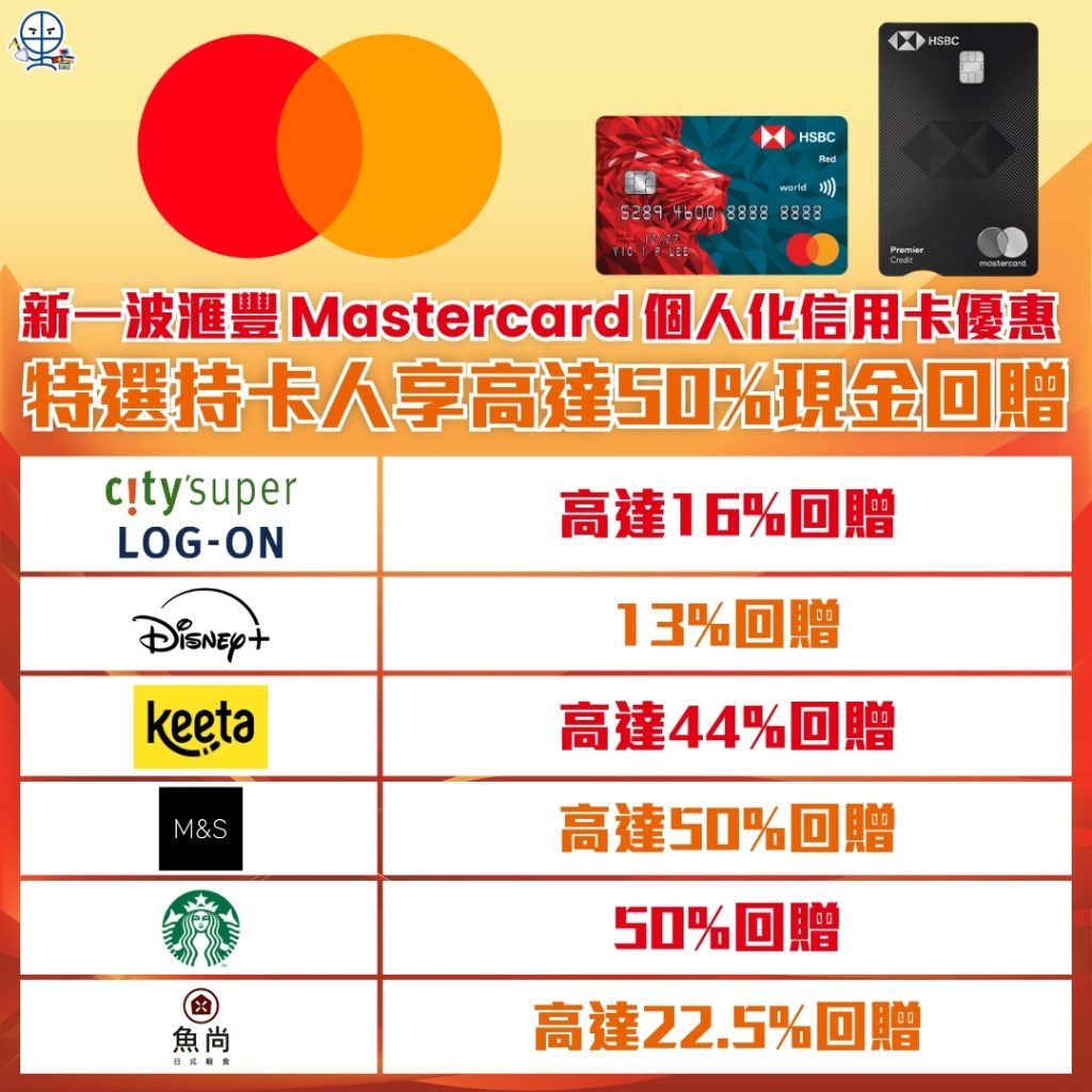 【滙豐Mastercard PCLO 2025最新優惠】精選商戶現金回贈高達50%！即睇個人化信用卡優惠 | 里先生 Mr. Miles